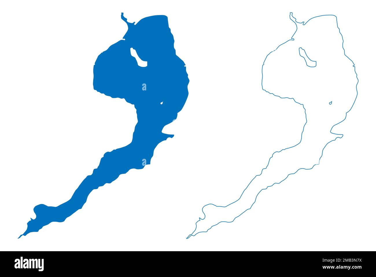Lake Small Prespa (Albania, Greece, Hellenic Republic) map vector ...