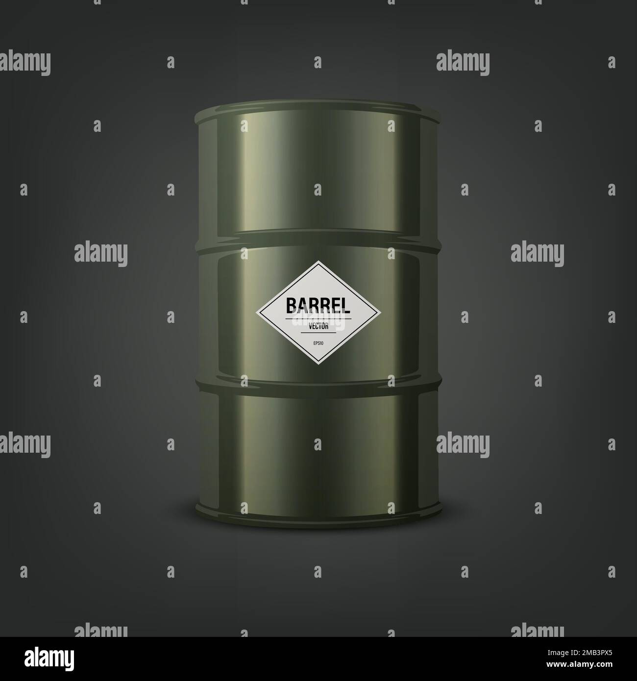 Vector 3d Realistic Black Barrel on Black Background, Hazard Liquid ...