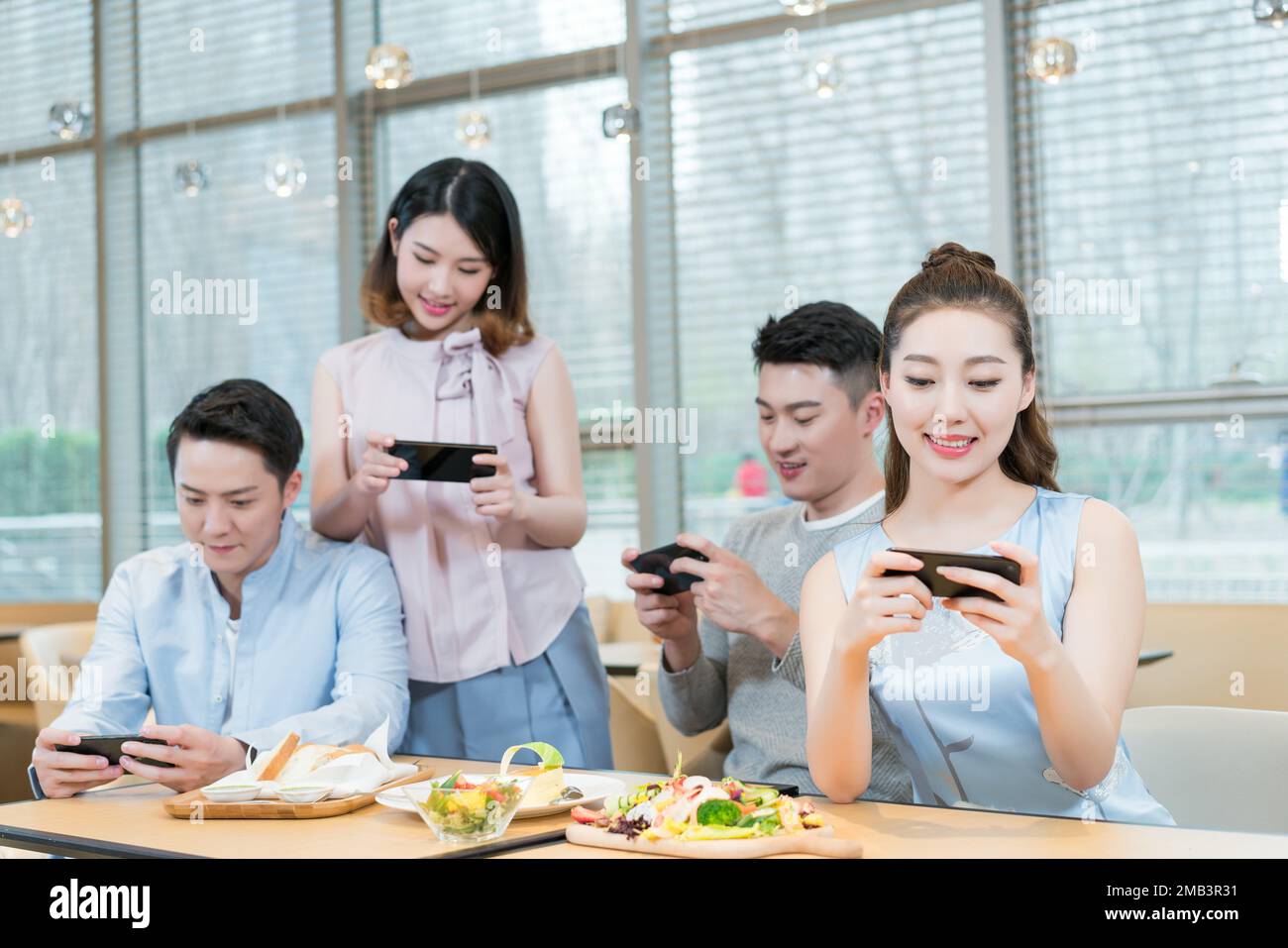 The afternoon tea time of young people Stock Photo - Alamy
