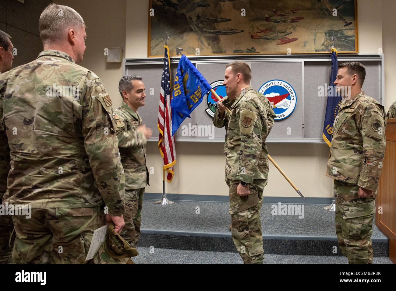 The 142nd Operations Support Squadron held a change of command ceremony ...