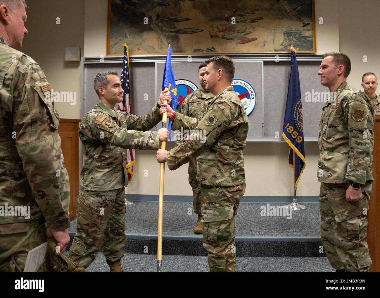 The 142nd Operations Support Squadron held a change of command ceremony ...