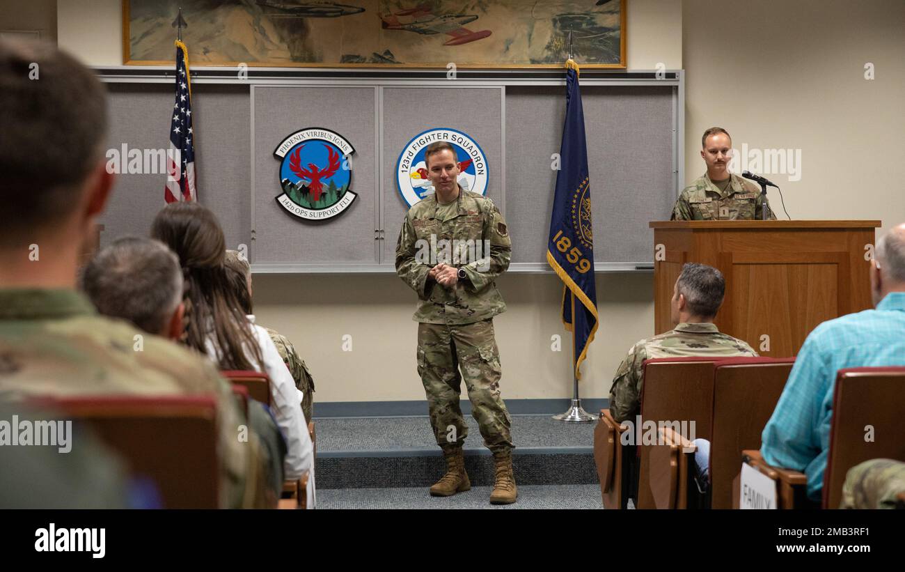 The 142nd Operations Support Squadron held a change of command ceremony ...