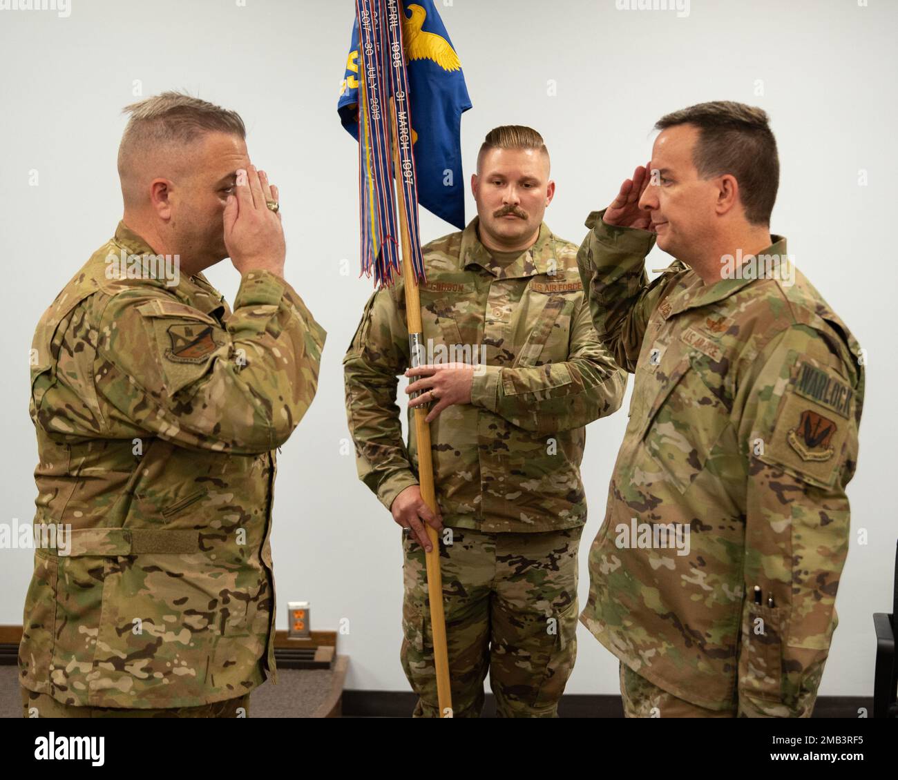The 109th Air Control Squadron commander Lt Col Chris Bilderback relinquished command to Maj ...