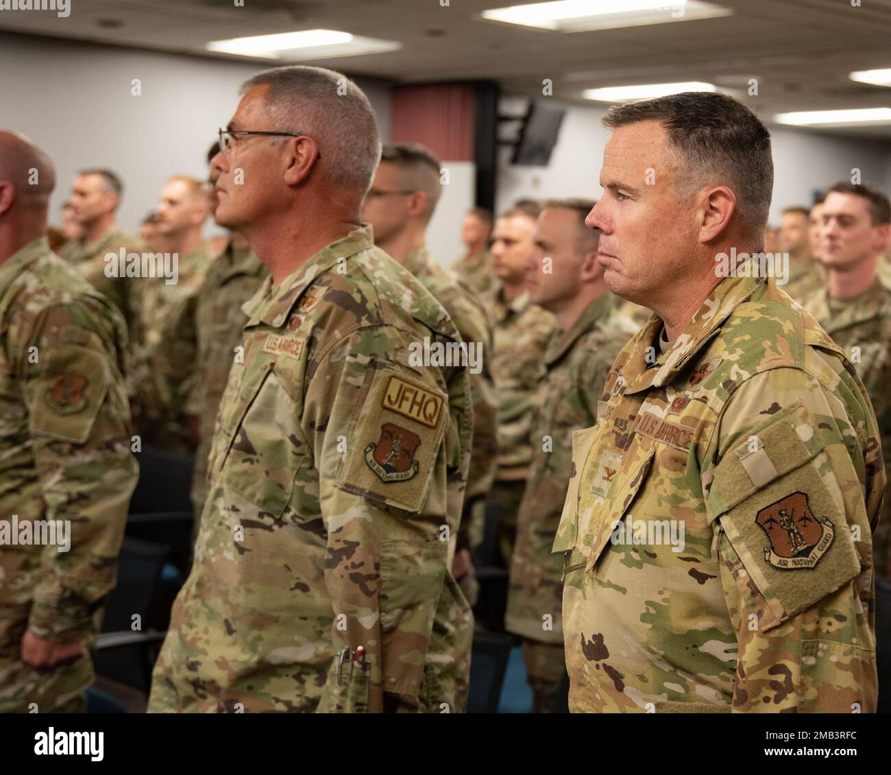 The 109th Air Control Squadron commander Lt Col Chris Bilderback relinquished command to Maj ...