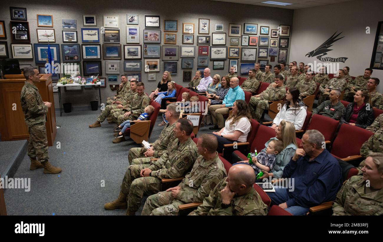The 142nd Operations Support Squadron held a change of command ceremony ...