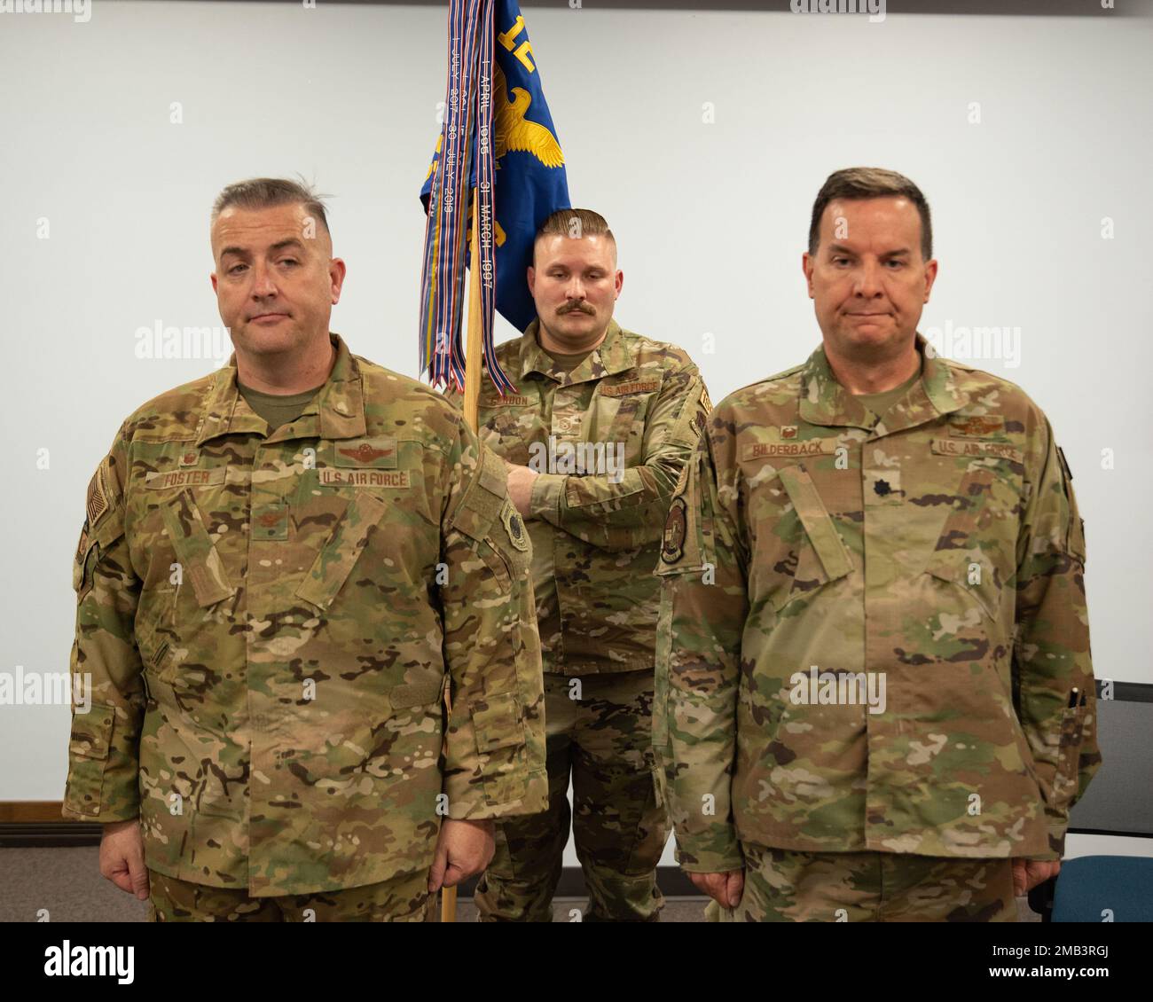 The 109th Air Control Squadron commander Lt Col Chris Bilderback relinquished command to Maj ...