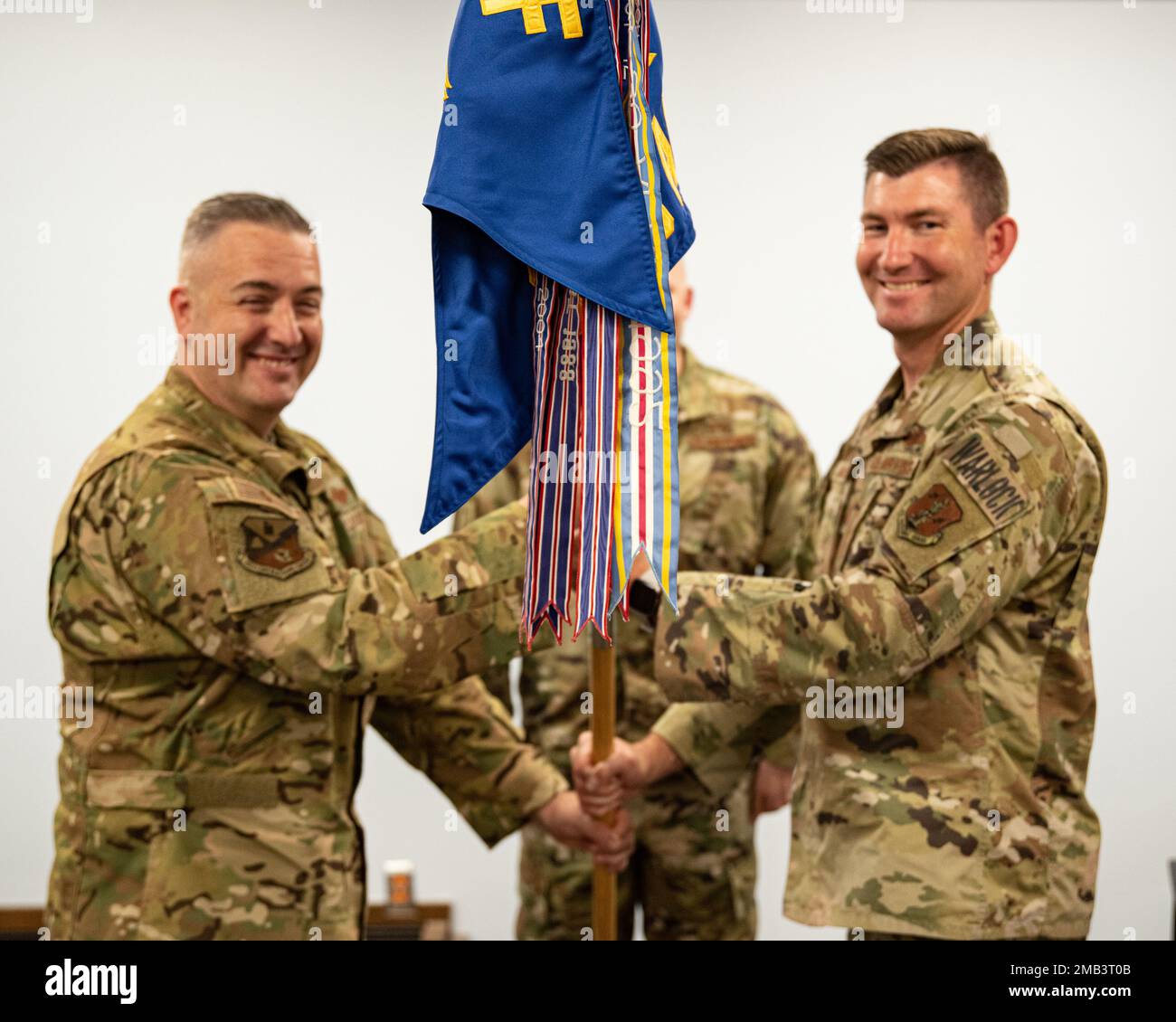 The 109th Air Control Squadron commander Lt Col Chris Bilderback relinquished command to Maj ...