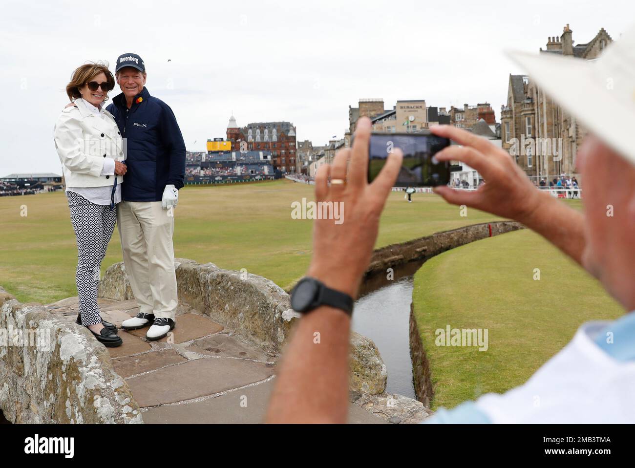 Tom Watson of the United States stands with his wife LeslieAnne Wade as ...