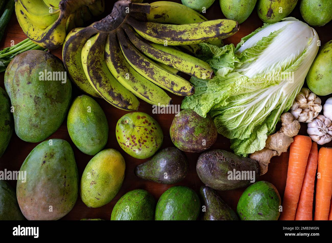 Set of Balinese fruits and vegetables . Flat lay Stock Photo - Alamy