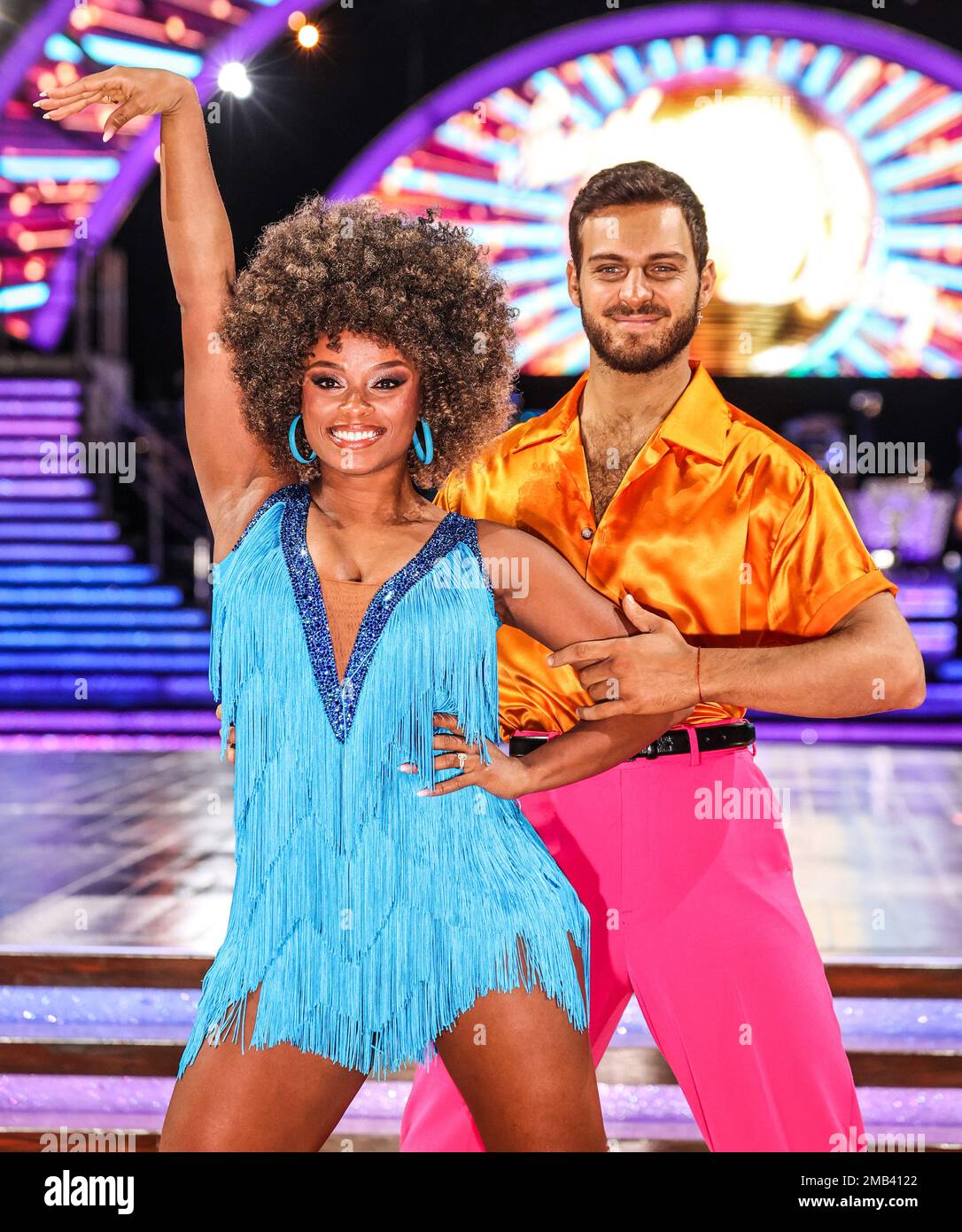 Birmingham, UK. 19th Jan, 2023. Fleur East and Vito Coppola seen taking ...