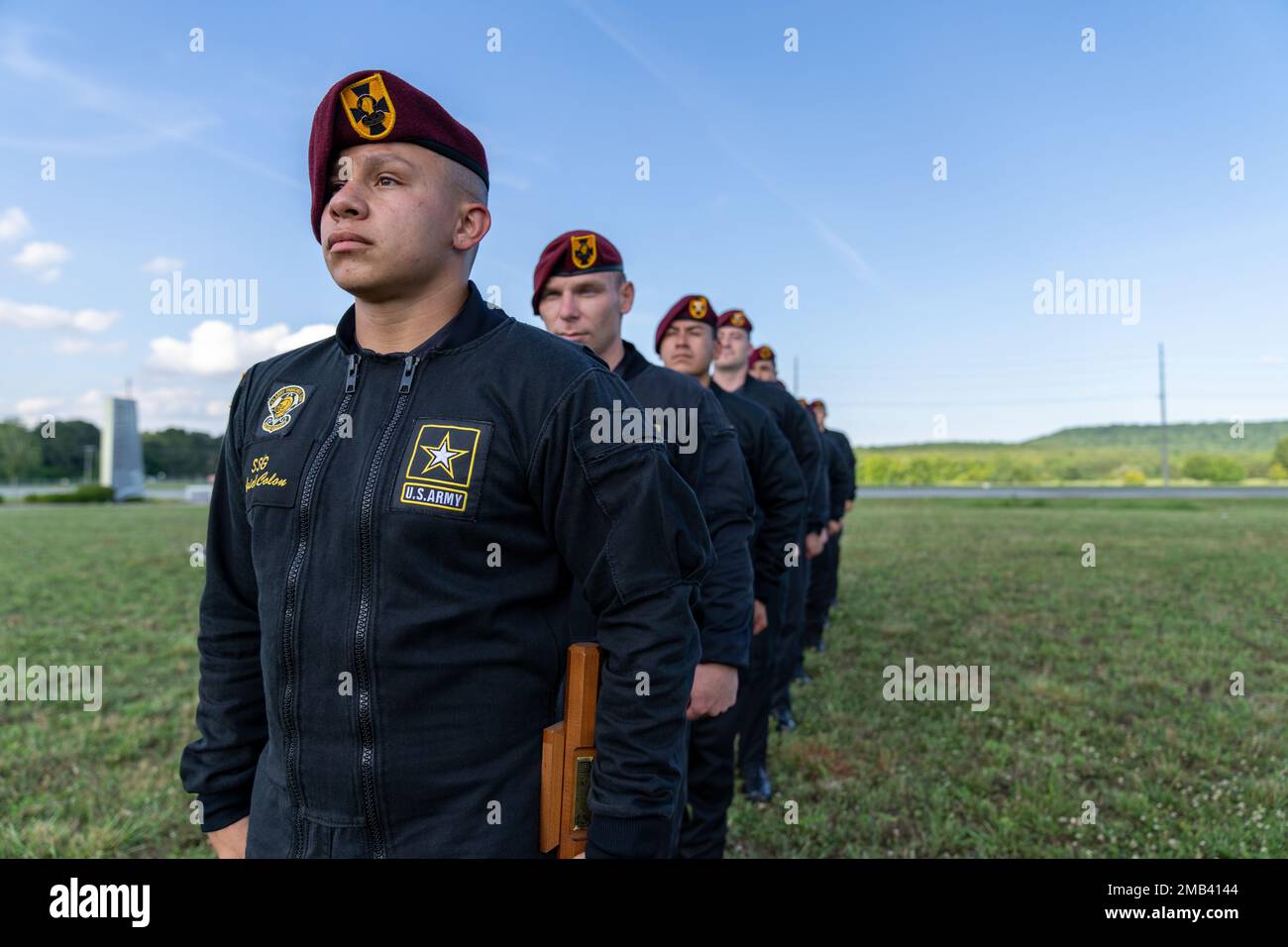 Staff Sgt. Gabe Colon of the Golden Knights Black demonstration team ...