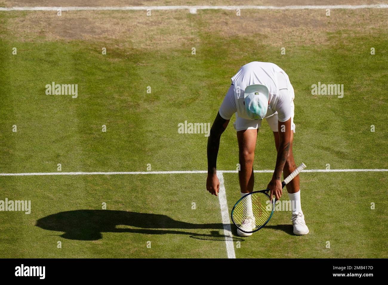 Australia's Nick Kyrgios reacts as he plays Serbia's Novak Djokovic in ...