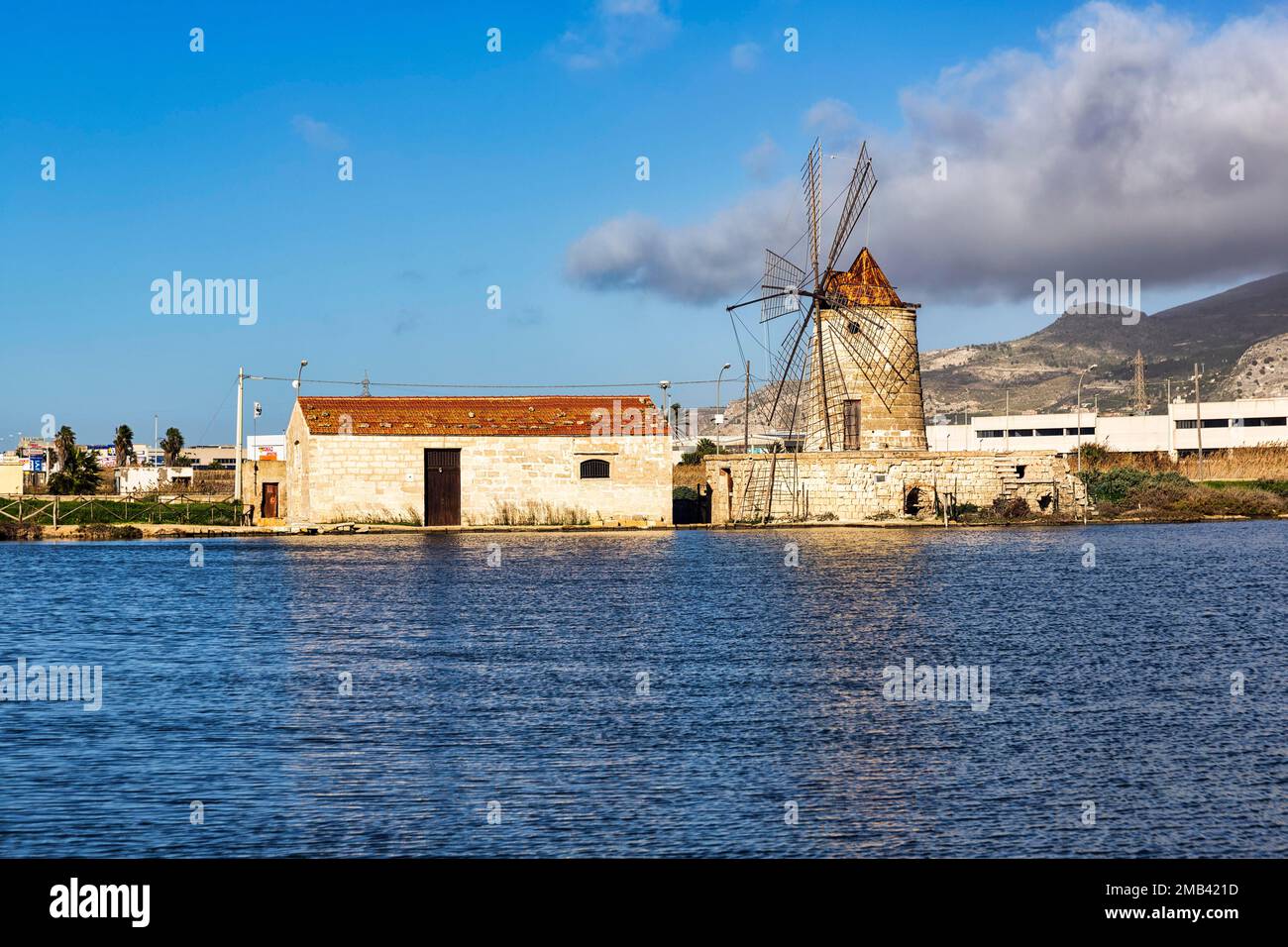 Traditional windmill for salt production, Mulino Maria Stella, Trapani ...