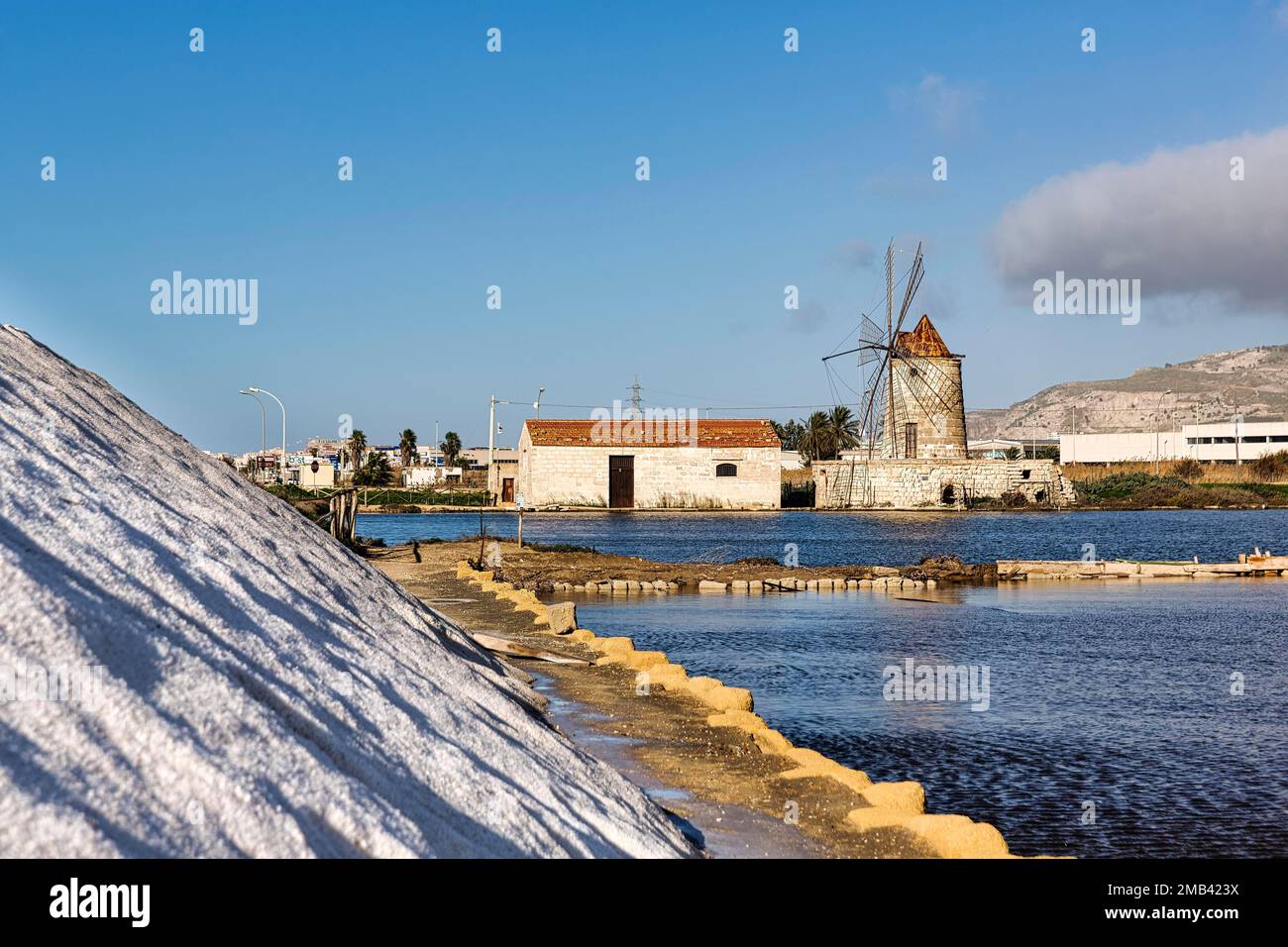 Traditional windmill for salt extraction, Mulino Maria Stella with salt ...