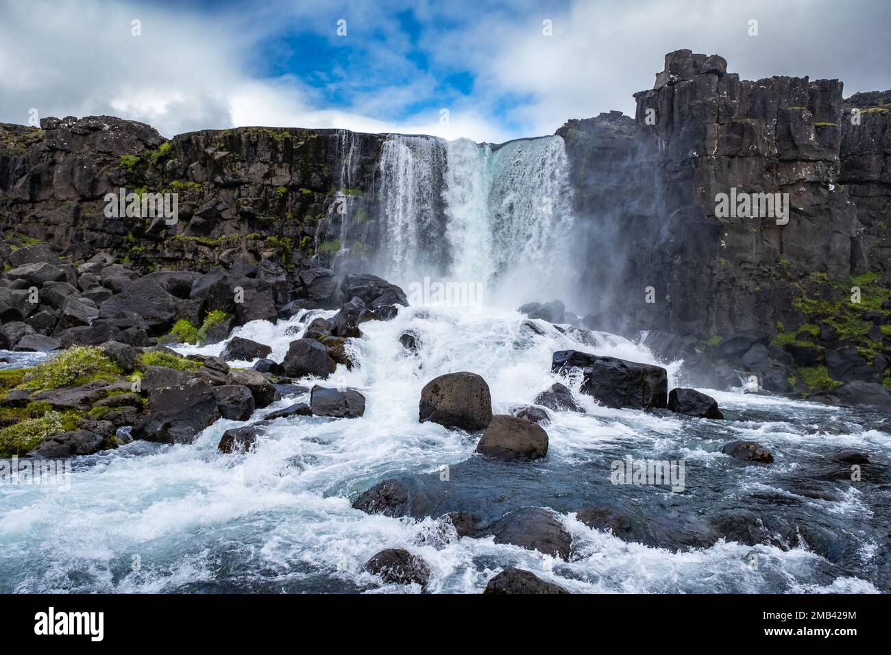 Oxararfoss Waterfall in Thingvellir National Park, Golden Circle ...