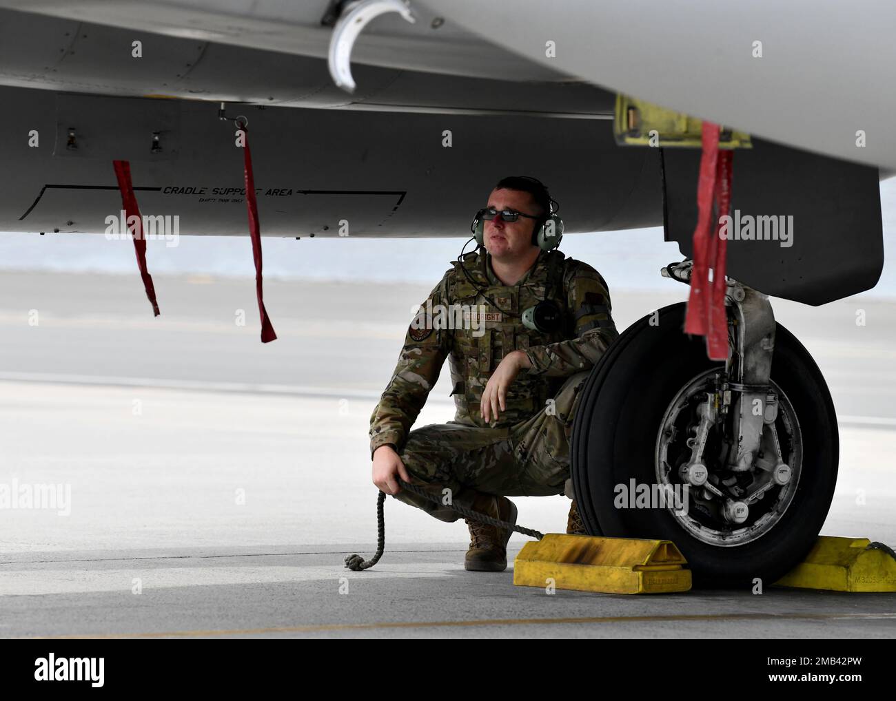 U.S. Air Force Staff Sgt. Joshua Coudright, 104th Fighter Wing crew ...