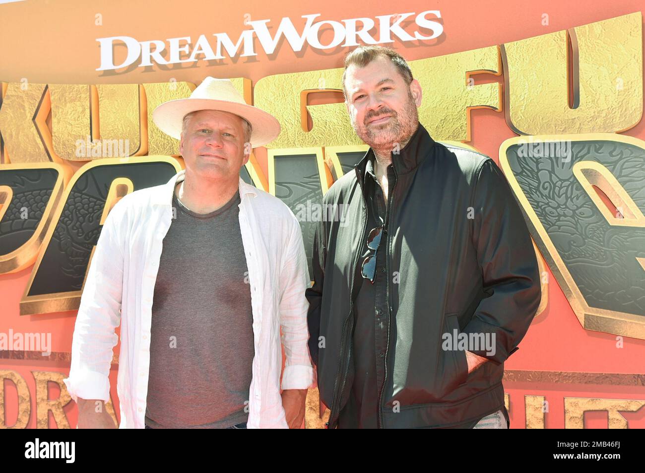 Peter Hastings, left, and Shaunt Nigoghossian arrive at the premiere of ...