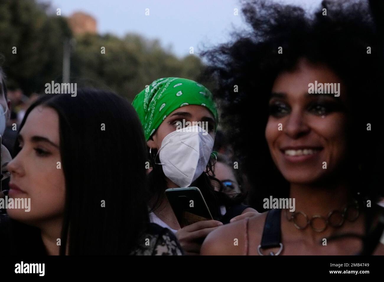 Italian band Maneskin fans watch the concert in Rome, Saturday, July 9 ...