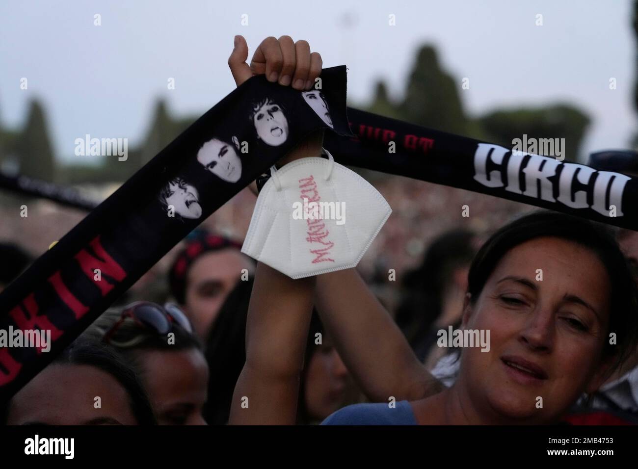 Italian band Maneskin fans watch the concert in Rome, Saturday, July 9 ...