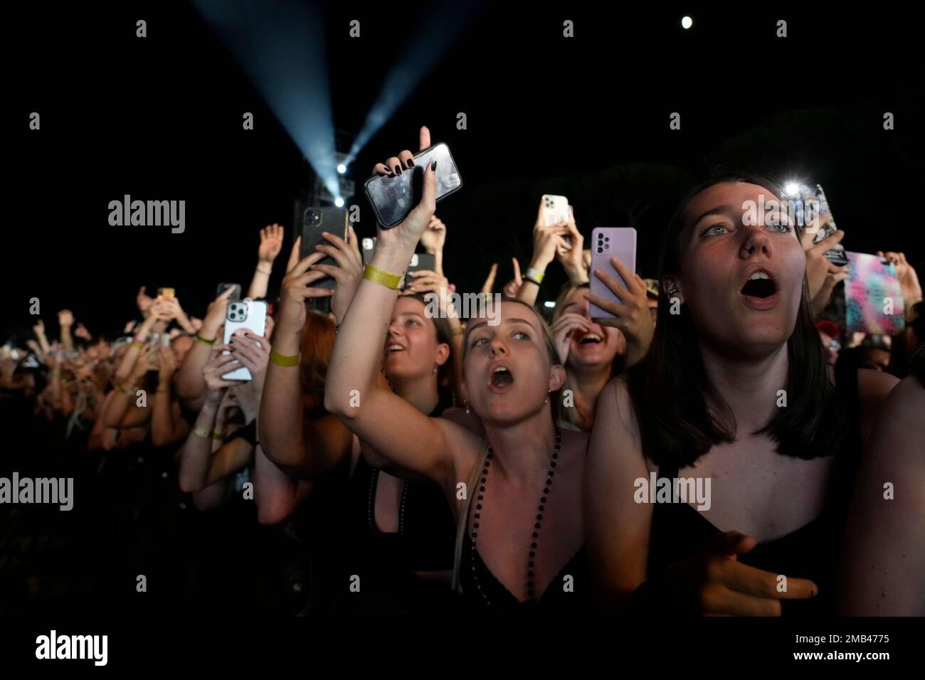 Italian band Maneskin fans watch the concert in Rome, Saturday, July 9 ...