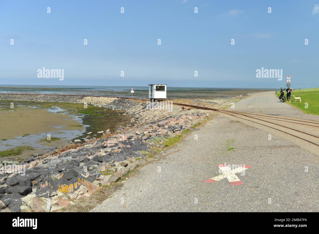 Tracks of the Halligbahn on the North Sea coast, Schleswig-Holstein ...