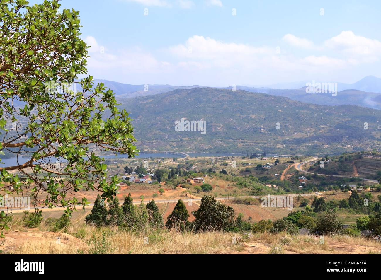 Landscape around Maguga Dam on river Komati in Swaziland, Eswatini ...