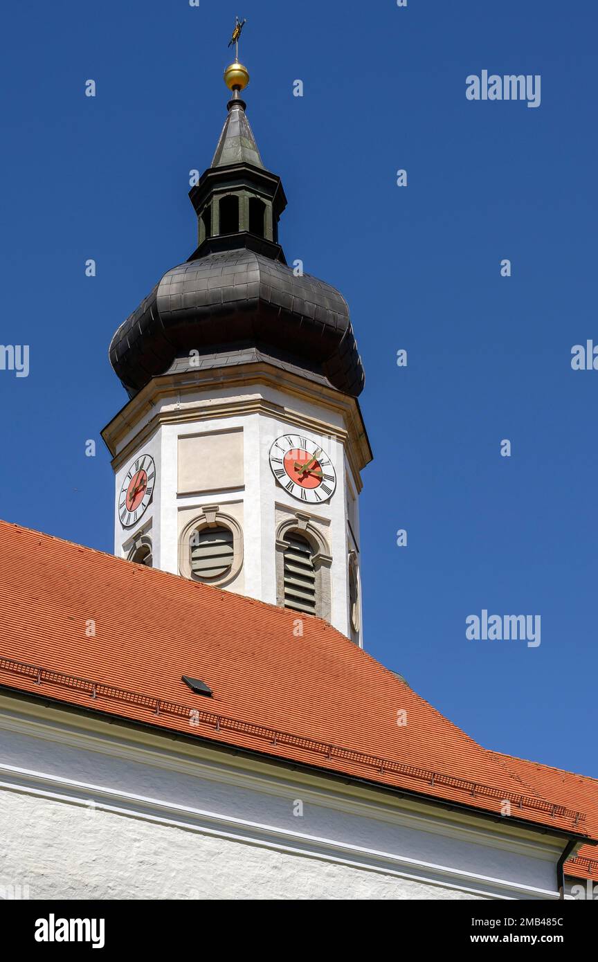 Onion church tower with lantern As spire, Church of St. Ulrich in ...