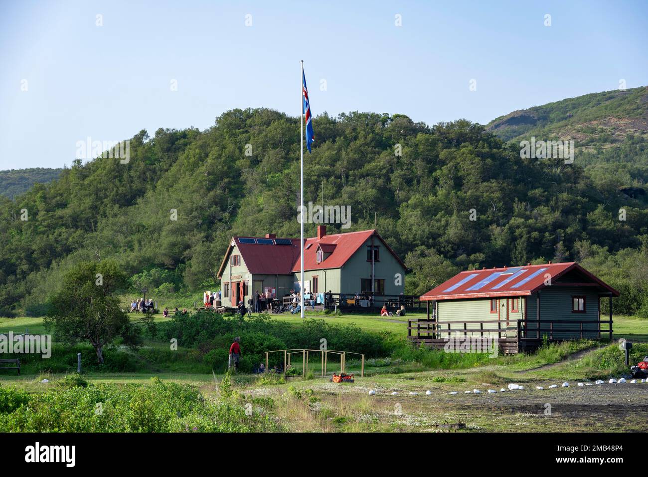 Langidalur Hut and Campsite, Mountain Landscape, Icelandic Highlands ...