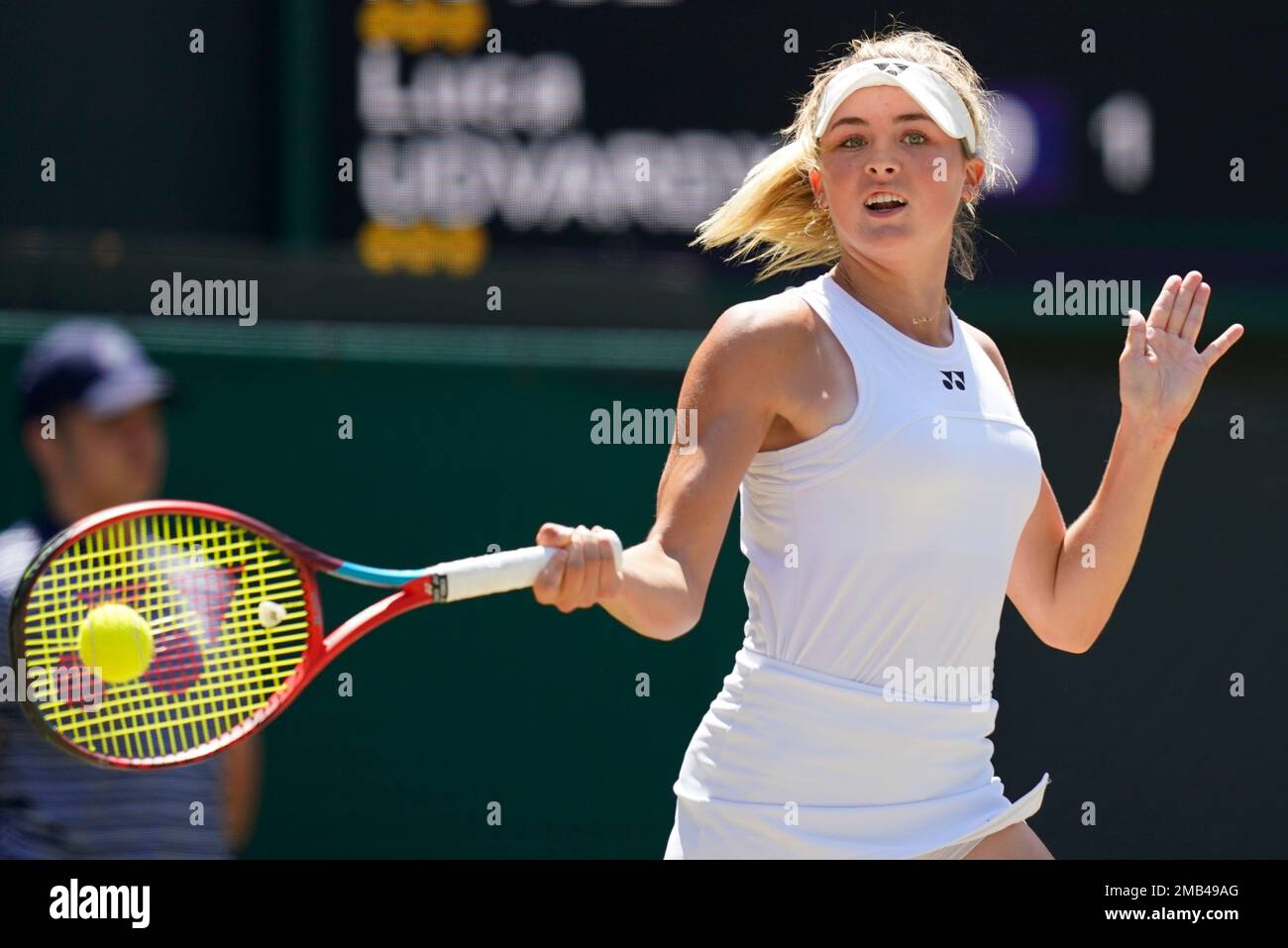 Liv Hovde of the United States returns to Hungary's Luca Udvardy in the ...