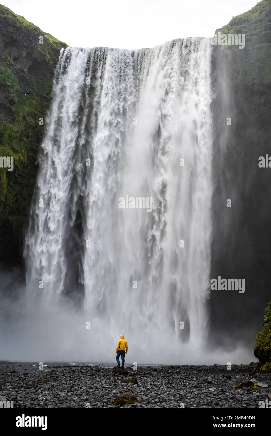 One person large waterfall hi-res stock photography and images - Alamy