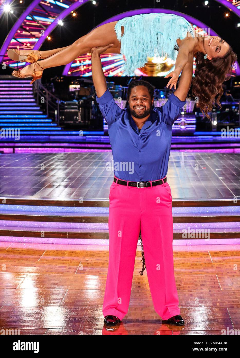 Birmingham, UK. 19th Jan, 2023. Jowita Przystal and Hamza Yassin seen taking part in the ...