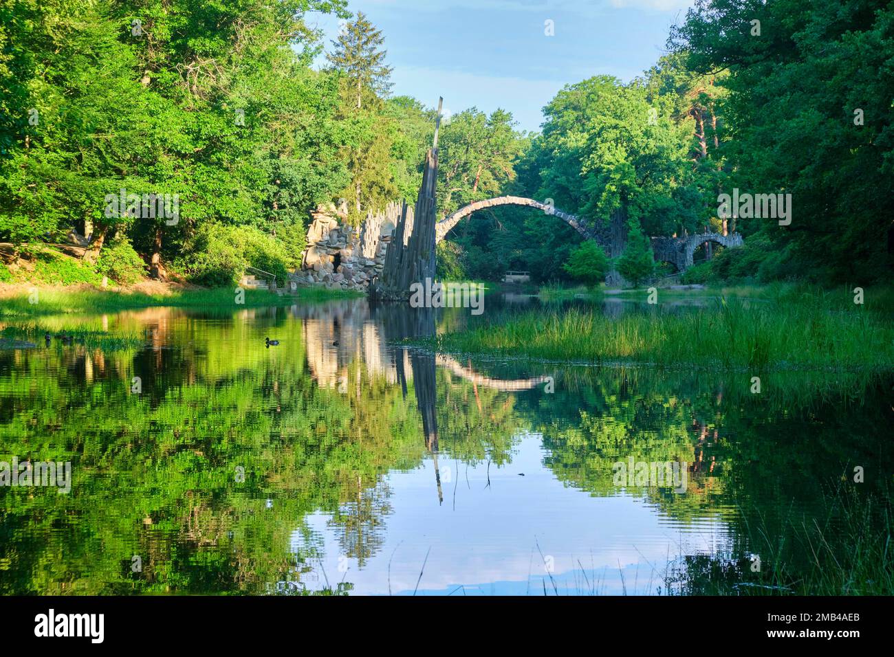 Rakotz Bridge, also Devil's Bridge, and basalt columns, the organ, in ...