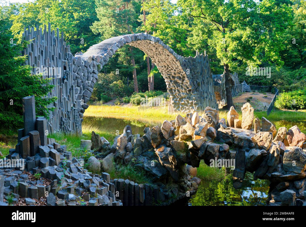 Rakotz Bridge, also Devil's Bridge, in the Azalea and Rhododendron Park ...