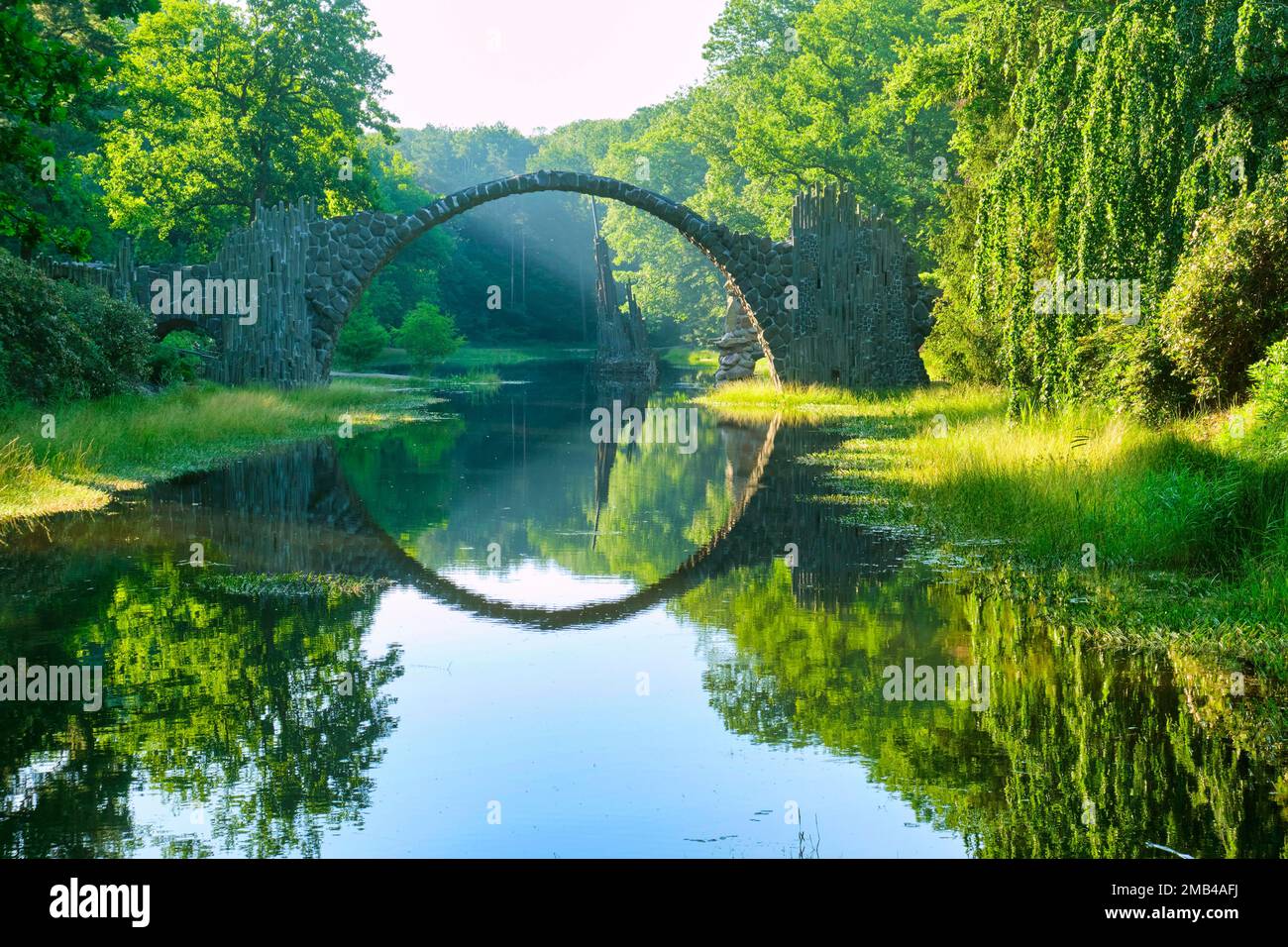 Rakotz Bridge, also Devil's Bridge, and basalt columns, the organ, in ...