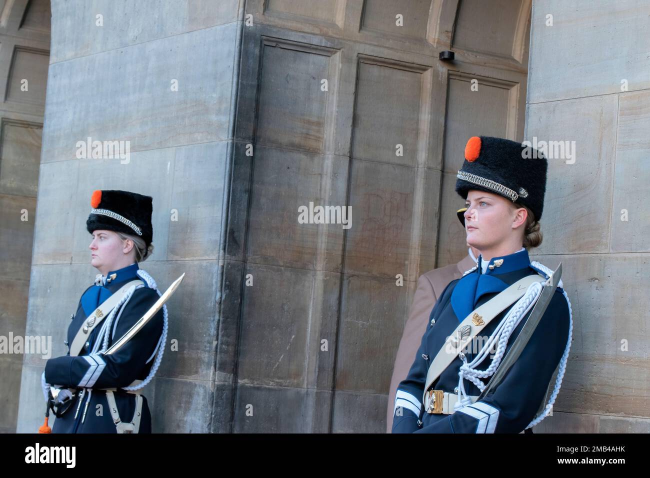 Two Royal Marechaussee Guards At Amsterdam The Netherlands 17-1-2023 ...