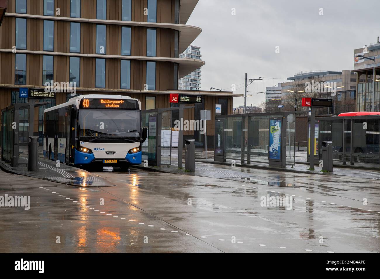 Bus 40 In The Rain At The Amstel Train Station At Amsterdam The ...