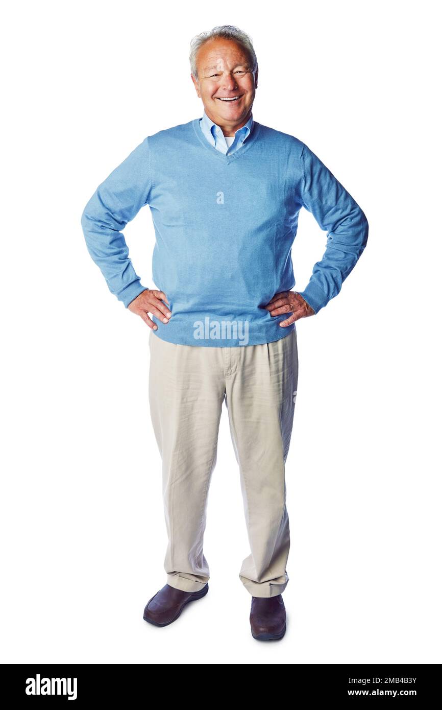 Happy senior man, smile in portrait with retirement, life insurance ...