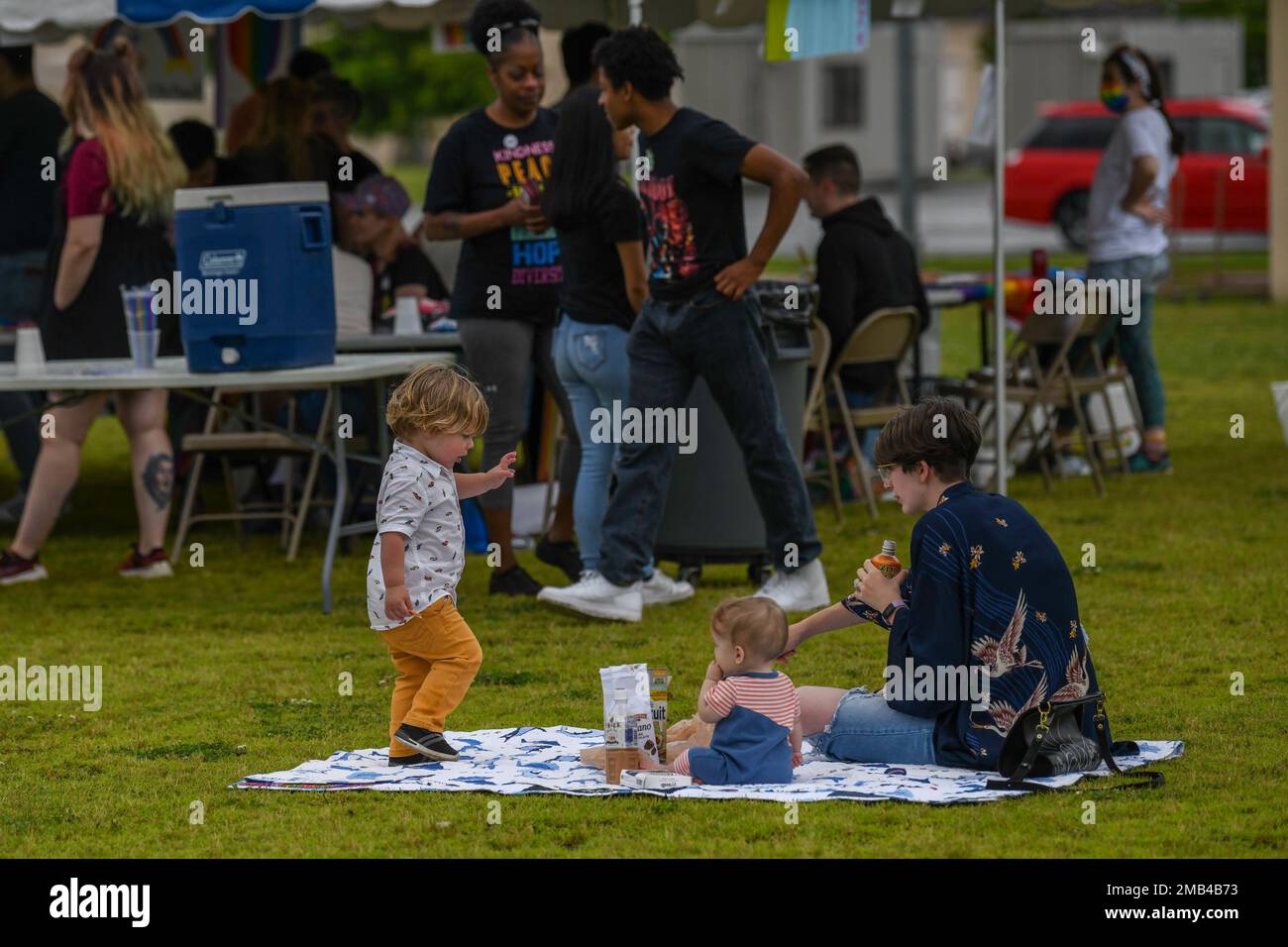 Participants eat during a Pride picnic at Yokota Air Base, Japan, June ...