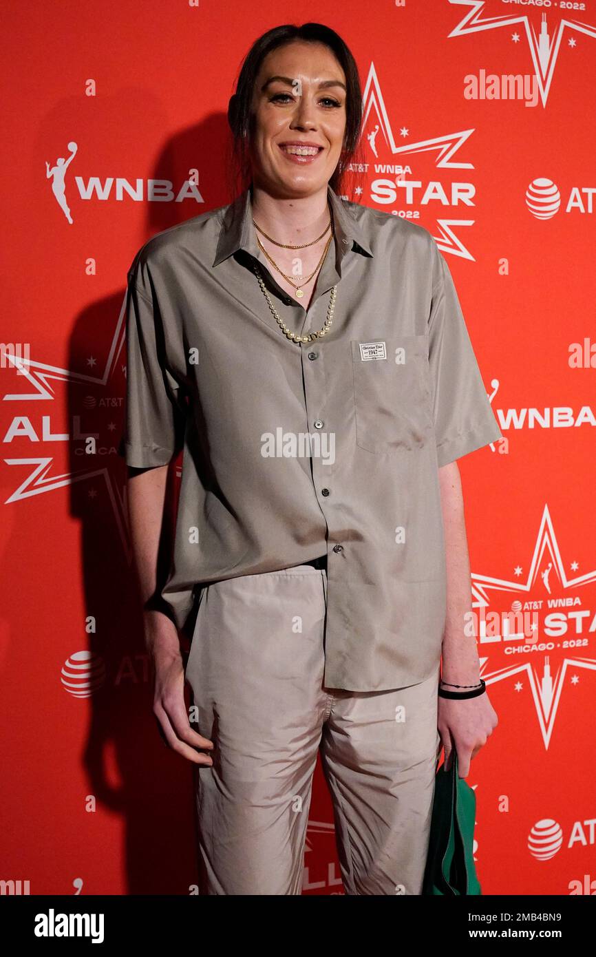Seattle Storm's Breanna Stewart poses on the orange carpet for WNBA All ...