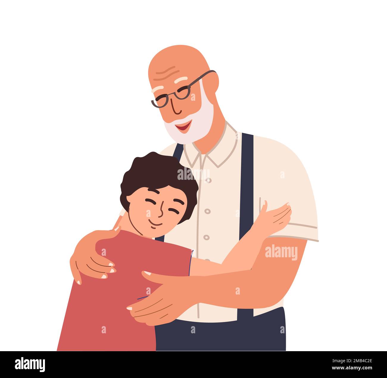 Grandfather and boy child hugging together.Love of grandpa,grandparent ...