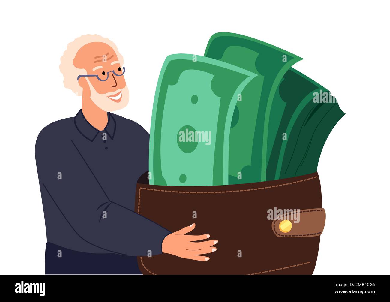 Illustration old rich man money hi-res stock photography and images - Alamy