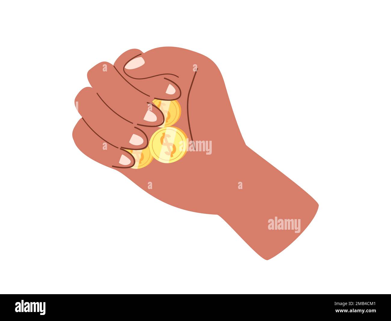 Hand holding coins icon cartoon hi-res stock photography and images - Alamy
