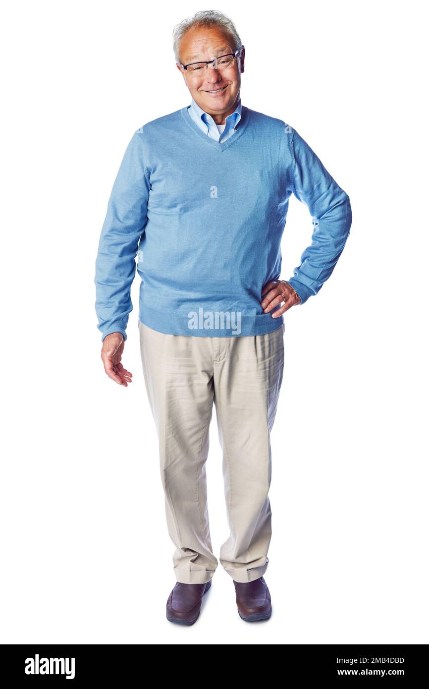 Old with man, smile in portrait and retirement, life insurance and ...