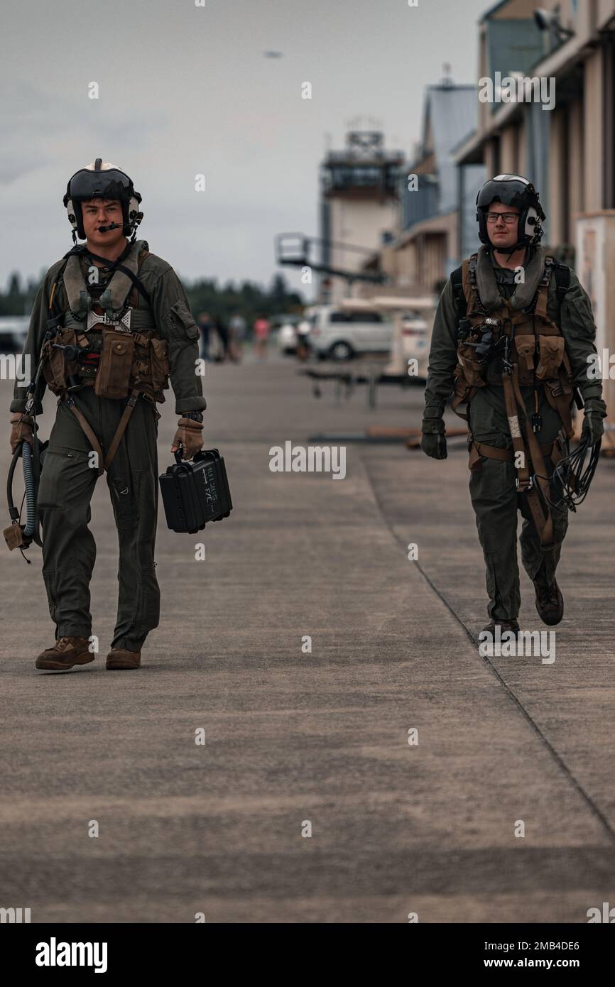 U.S. Marine Corps Cpl. Ryan Caffrey, left, and Lance Cpl. Brody Buckman ...