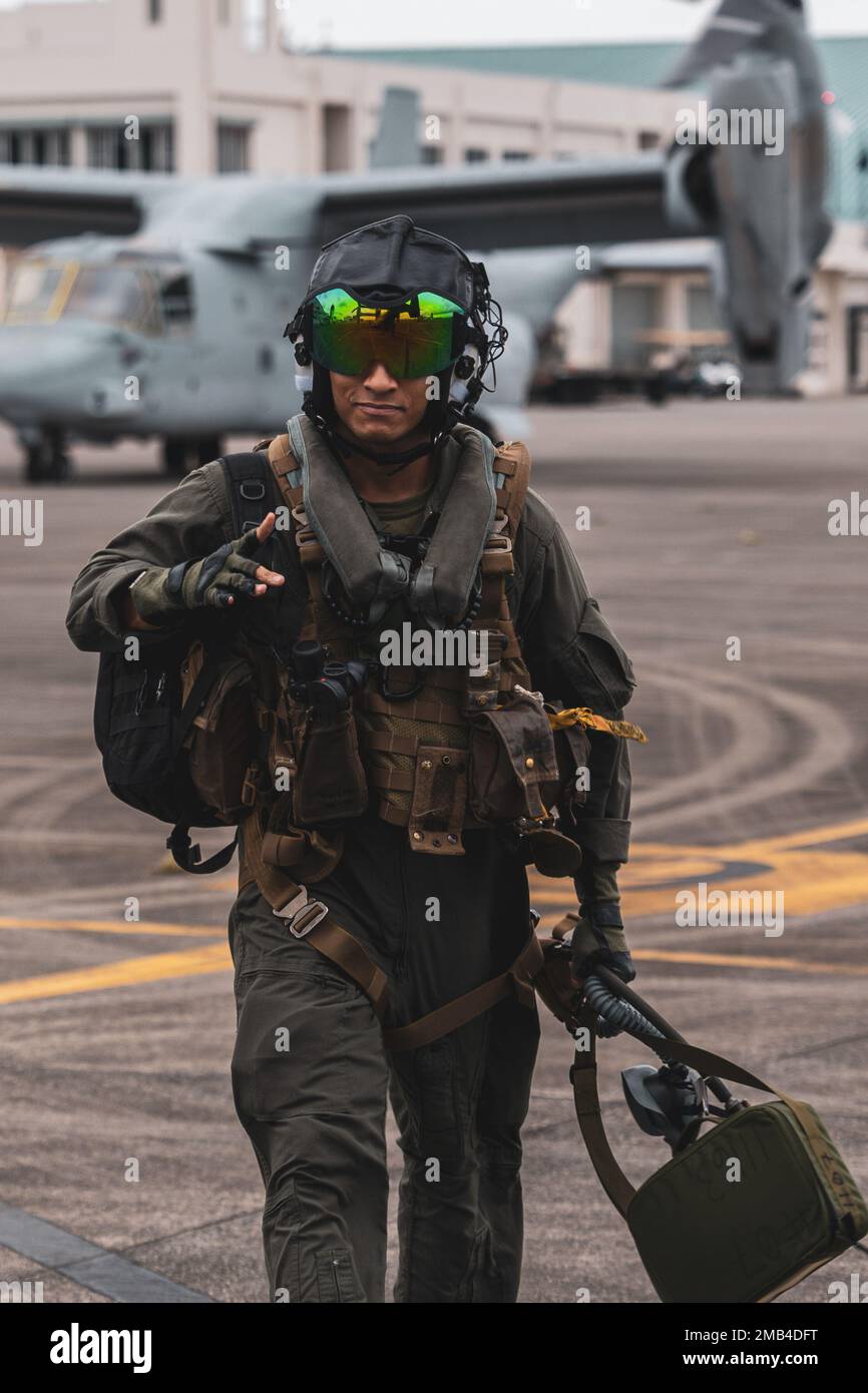 U.S. Marine Corps Capt. David Medina, an MV-22B Osprey pilot with ...