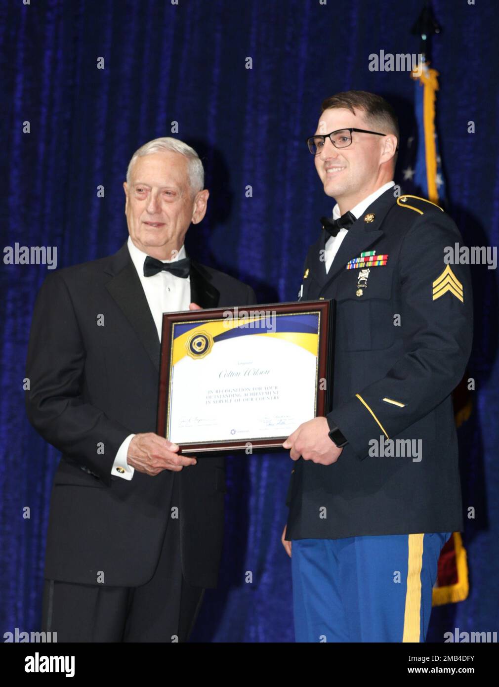 U.S. Army Sgt. Colton Wilson, right, of 539th Composite Truck Company ...