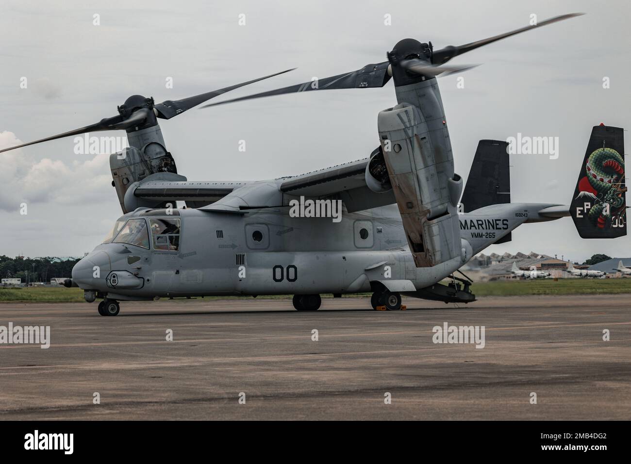 A U.S. Marine Corps MV-22B Osprey, assigned to Marine Medium Tiltrotor ...