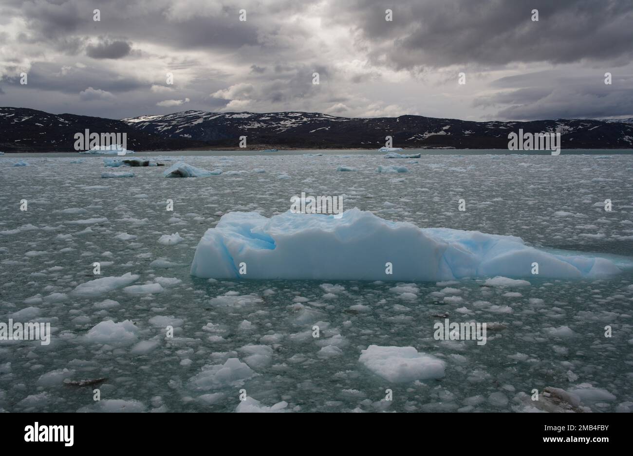 Drift ice near Eqi Glacier, Greenland Stock Photo - Alamy