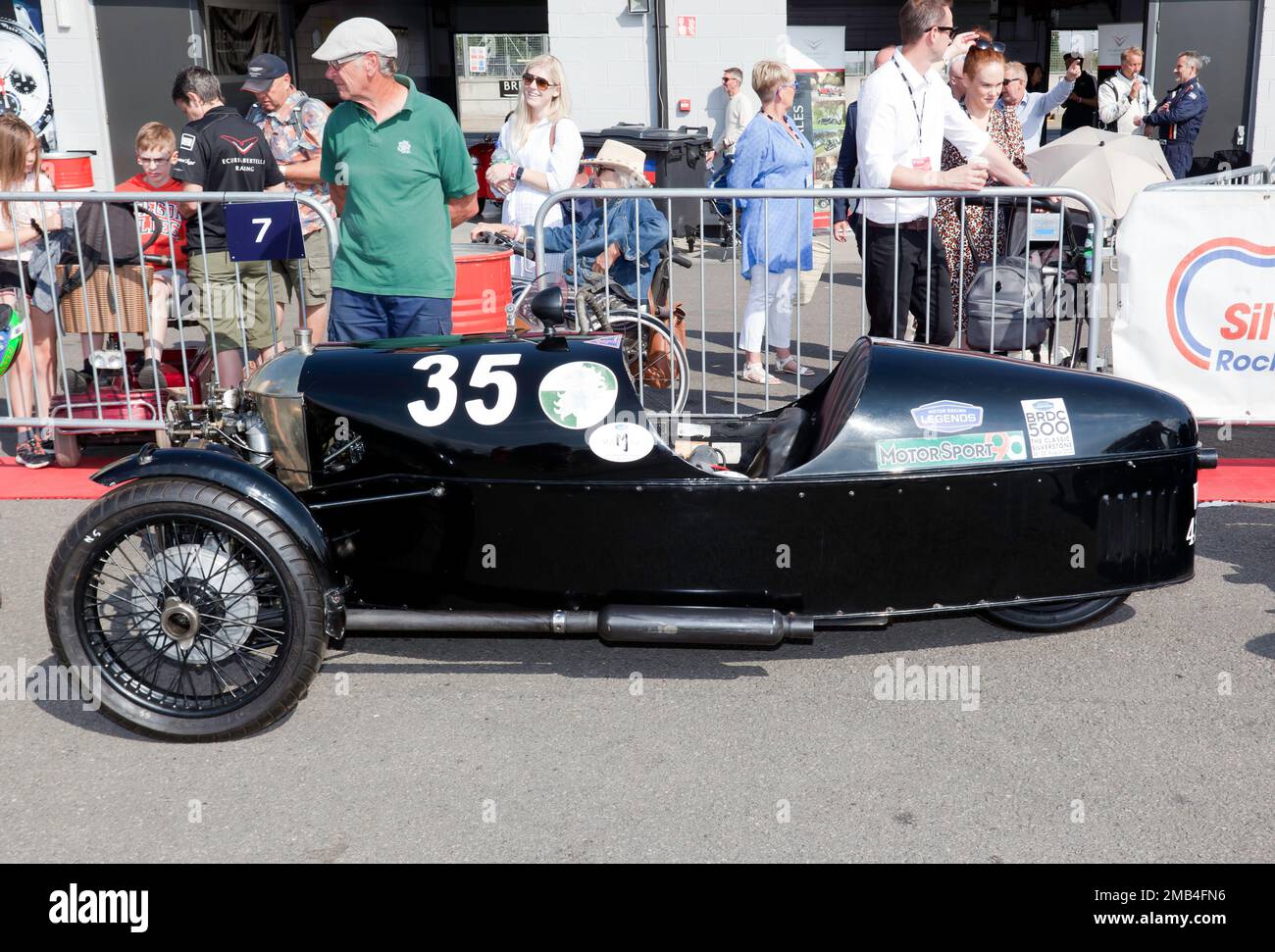 Side view of Sue Darbyshire's Black, 1929, Morgan Super Aero, in the ...