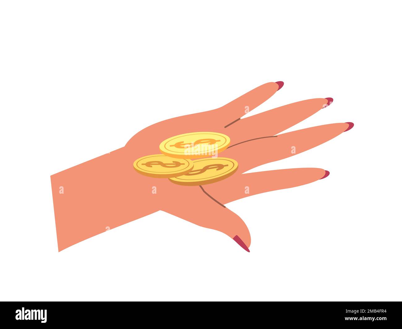 Hand holding coins icon cartoon hi-res stock photography and images - Alamy
